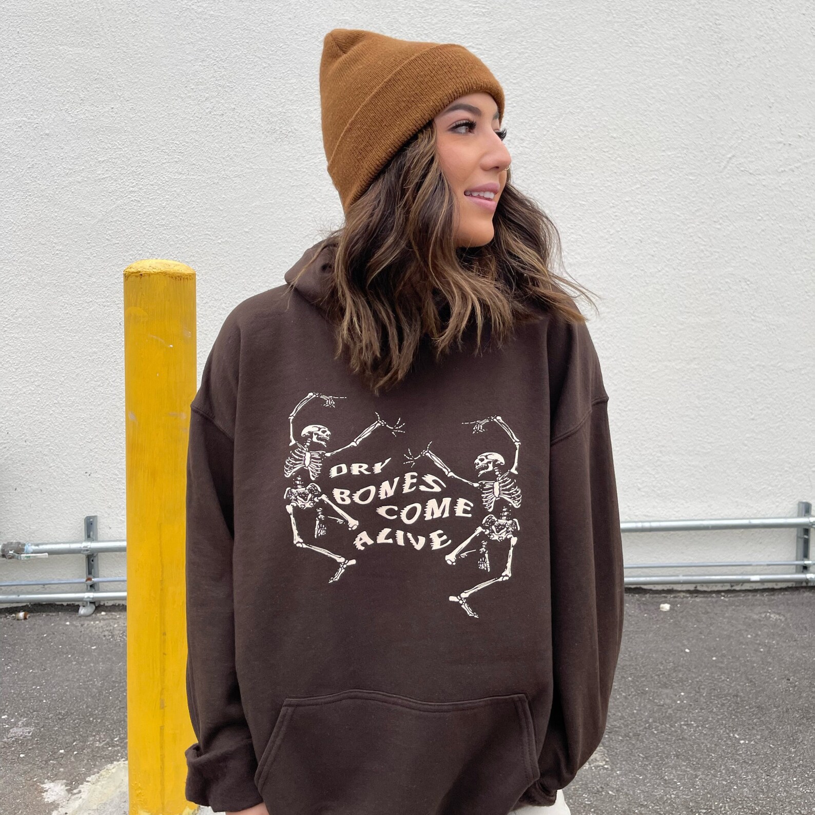 Dry Bones Come Alive Hoodie Dark Chocolate Maroon Cream - Etsy