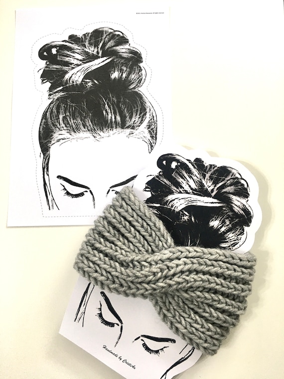 Printable Women With Messy Bun Display Card for Headbands Ear | Etsy