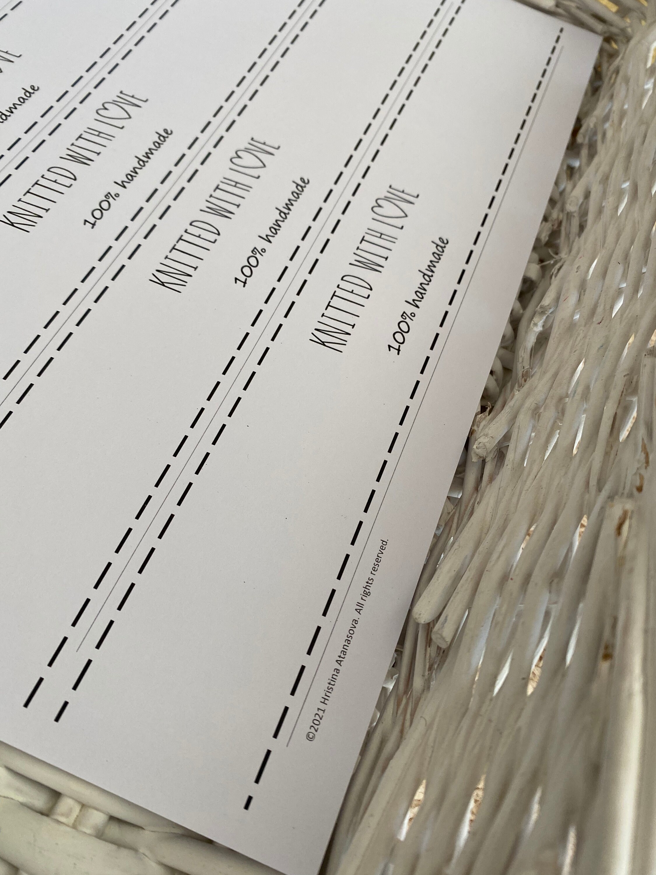 Handknitted With Love Printable Labels Handmade Items Tags - Etsy