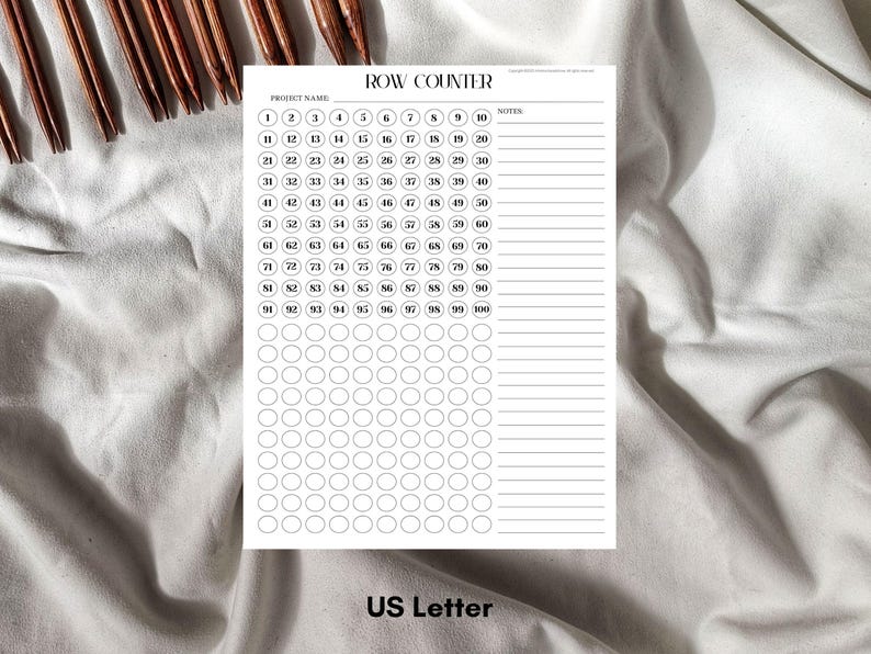 PDF Download Row Counter, Printable Row Tracker, Digital Download ...