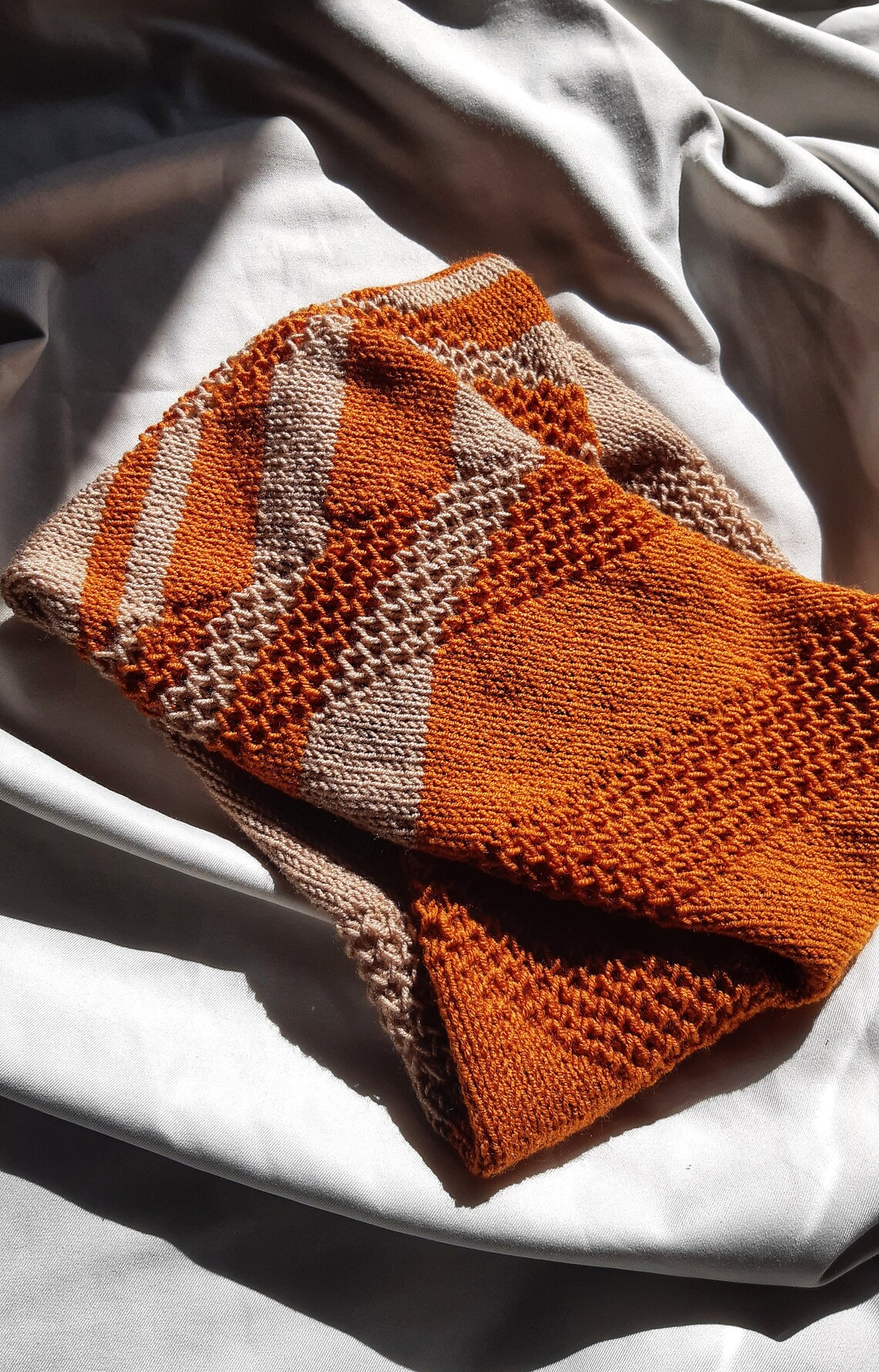 Boho Circle Scarf Knitting Pattern, DIY Multi Color Knit Cowl for Fall ...