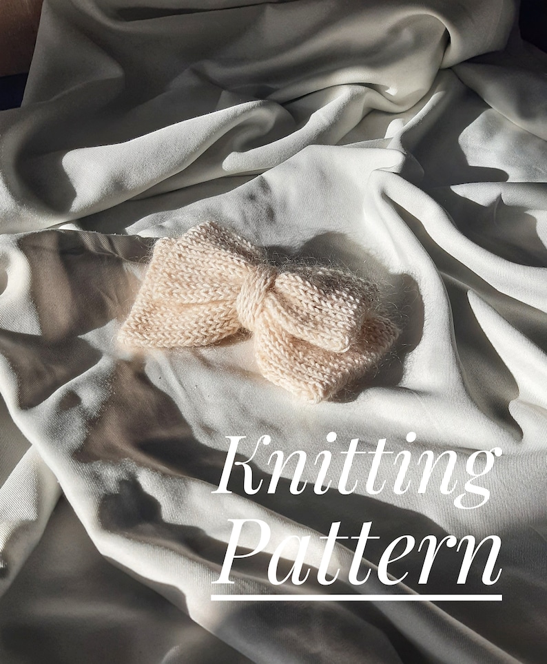Double Bow Knitting Pattern, Mohair Baby Hair Bow / Neck Bow Tie ...