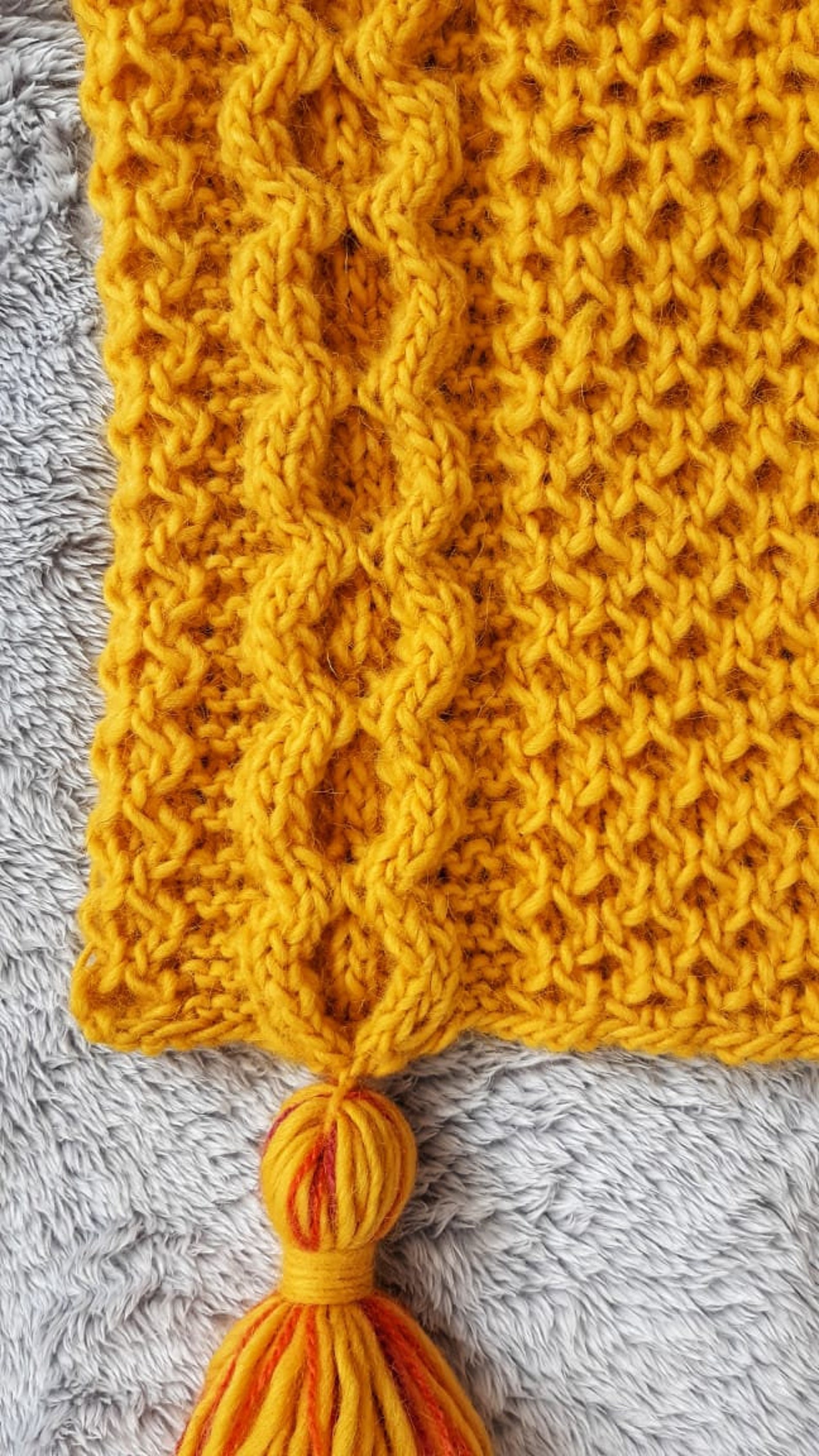 Knitting Pattern Scarf, Knitting Yellow Long Scarf, Knit Yellow Scarf ...