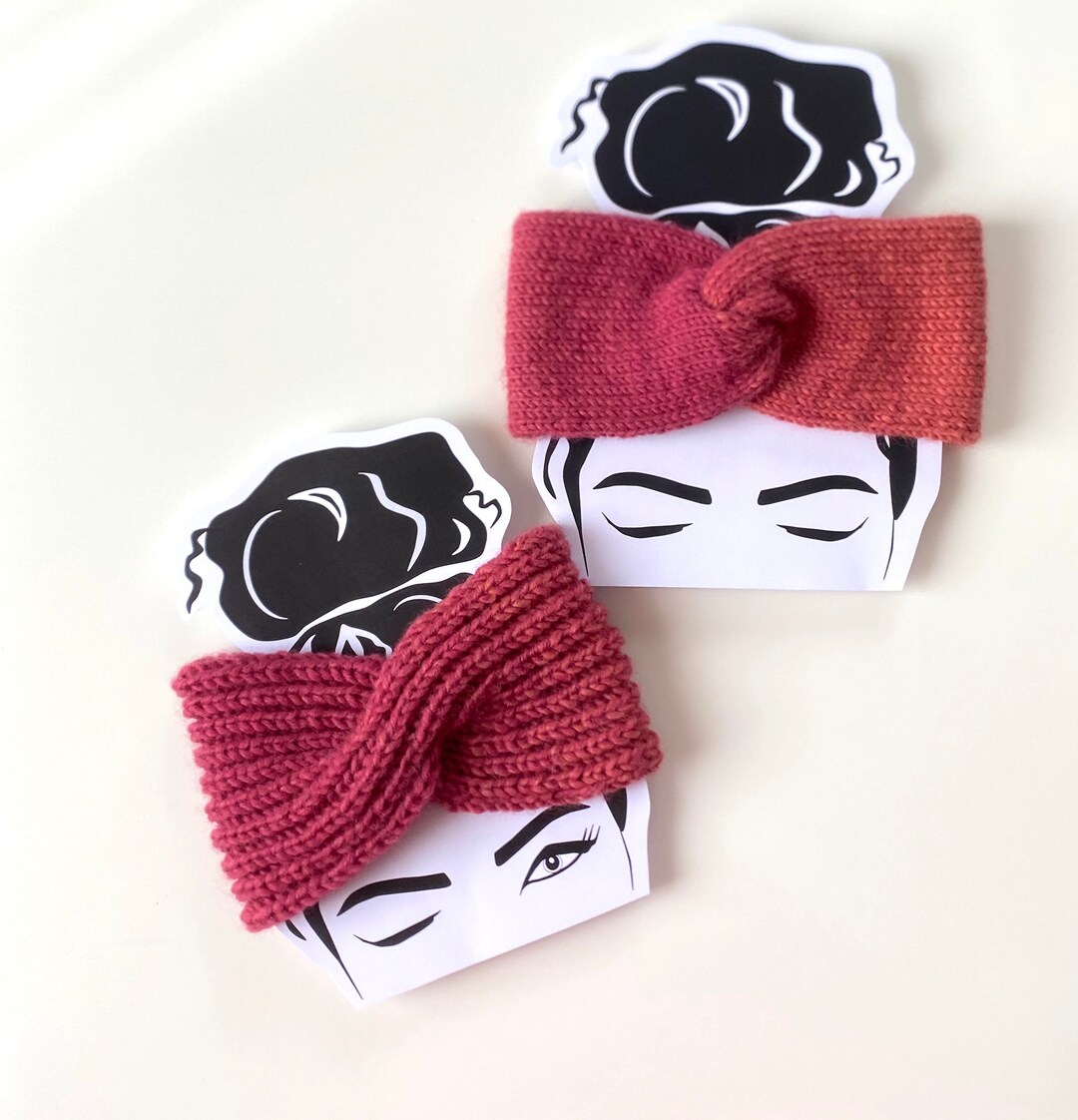 Two Messy Bun Display Cards, Set of Two Printable Women Headband ...