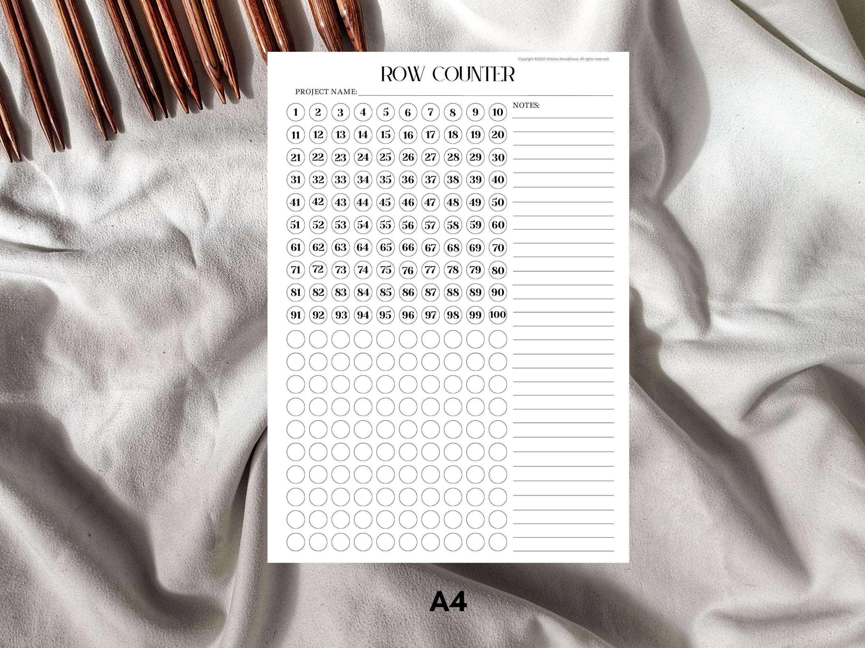 PDF Download Row Counter, Printable Row Tracker, Digital Download ...