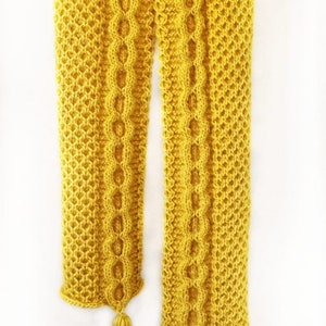 Knitting Pattern Scarf, Knitting Yellow Long Scarf, Knit Yellow Scarf ...
