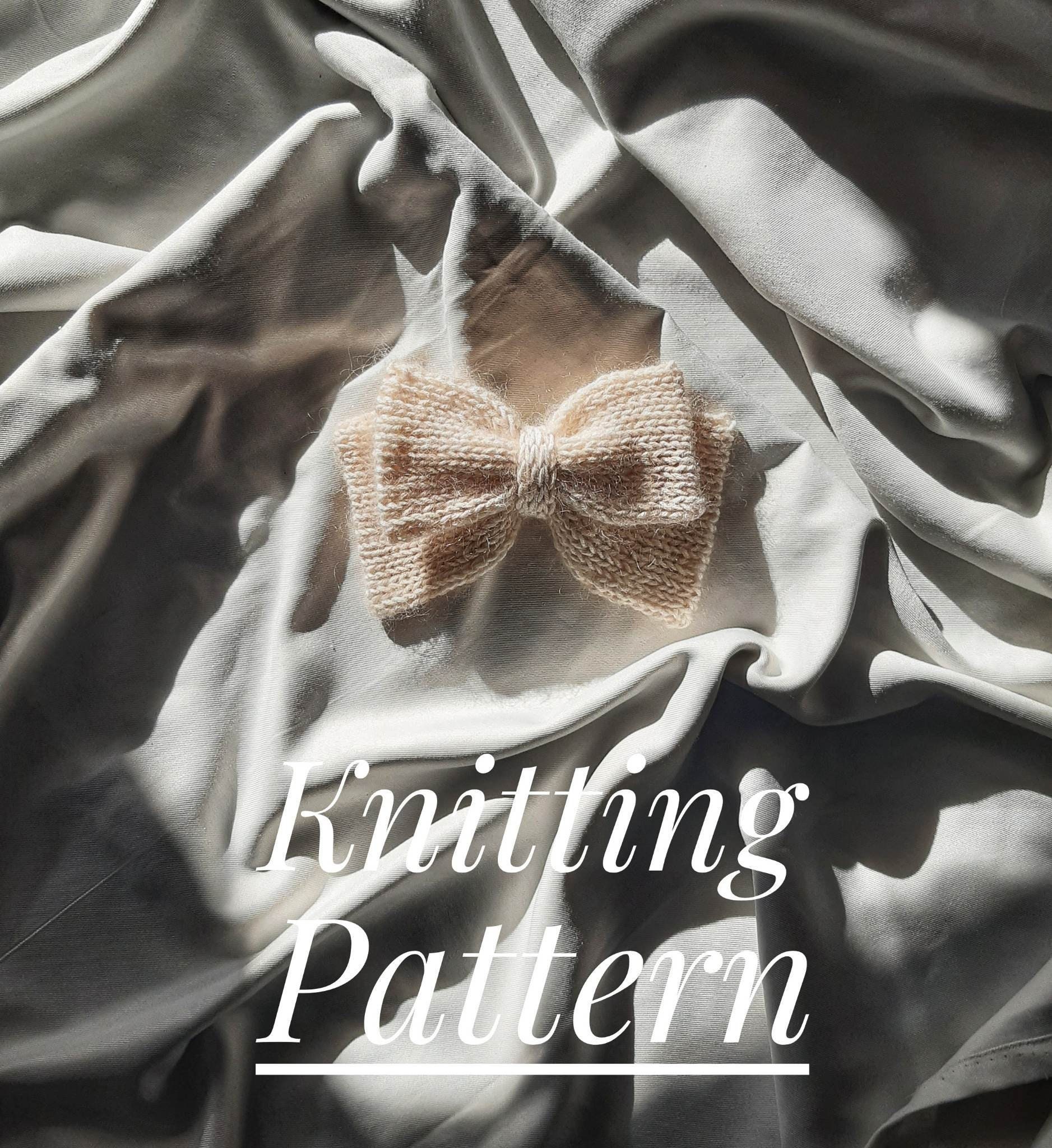 Double Bow Knitting Pattern, Mohair Baby Hair Bow / Neck Bow Tie ...