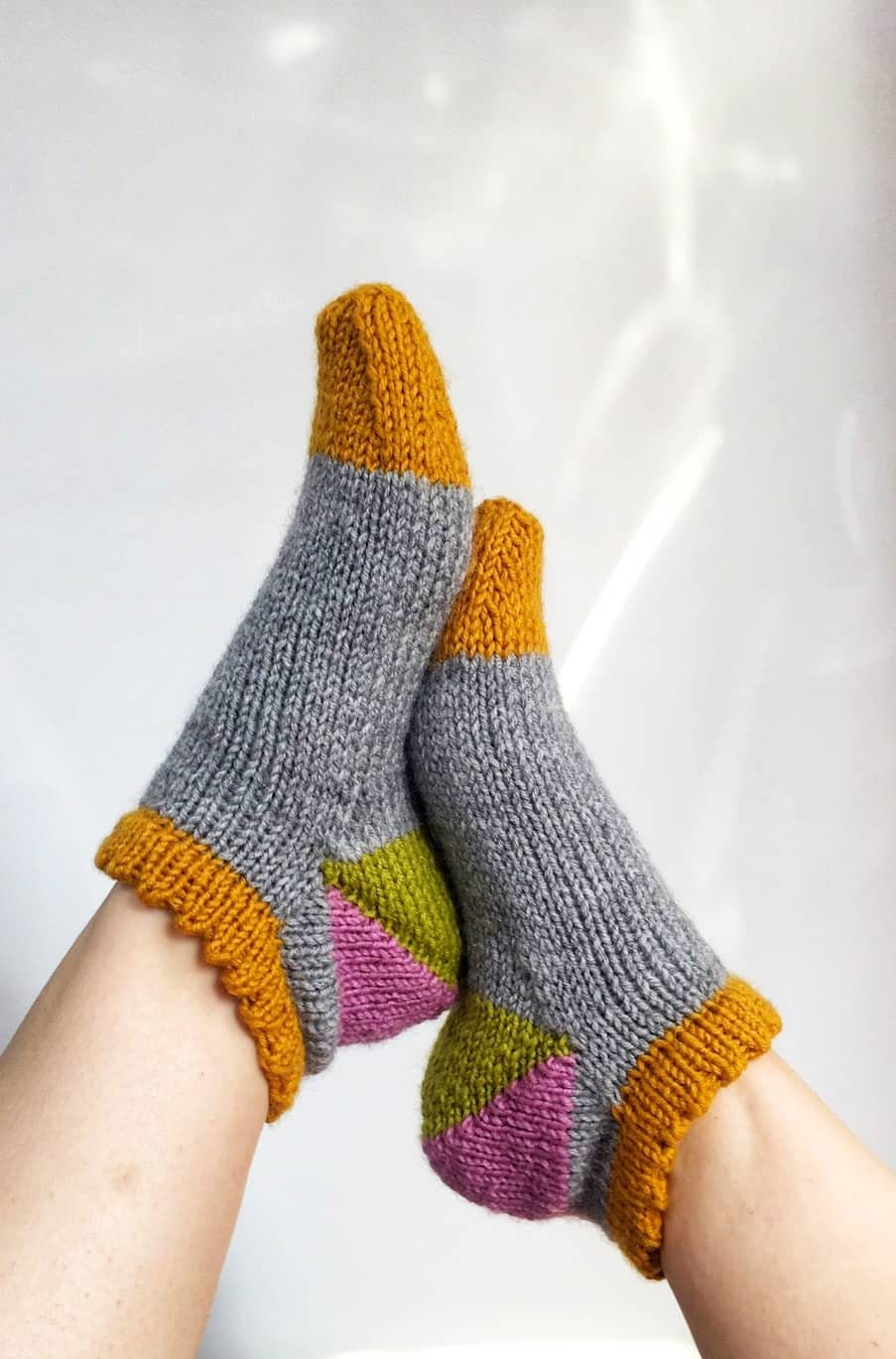 Warm and Cozy Knit Sock Pattern, Ankle Cut Slipper Socks Knitting ...