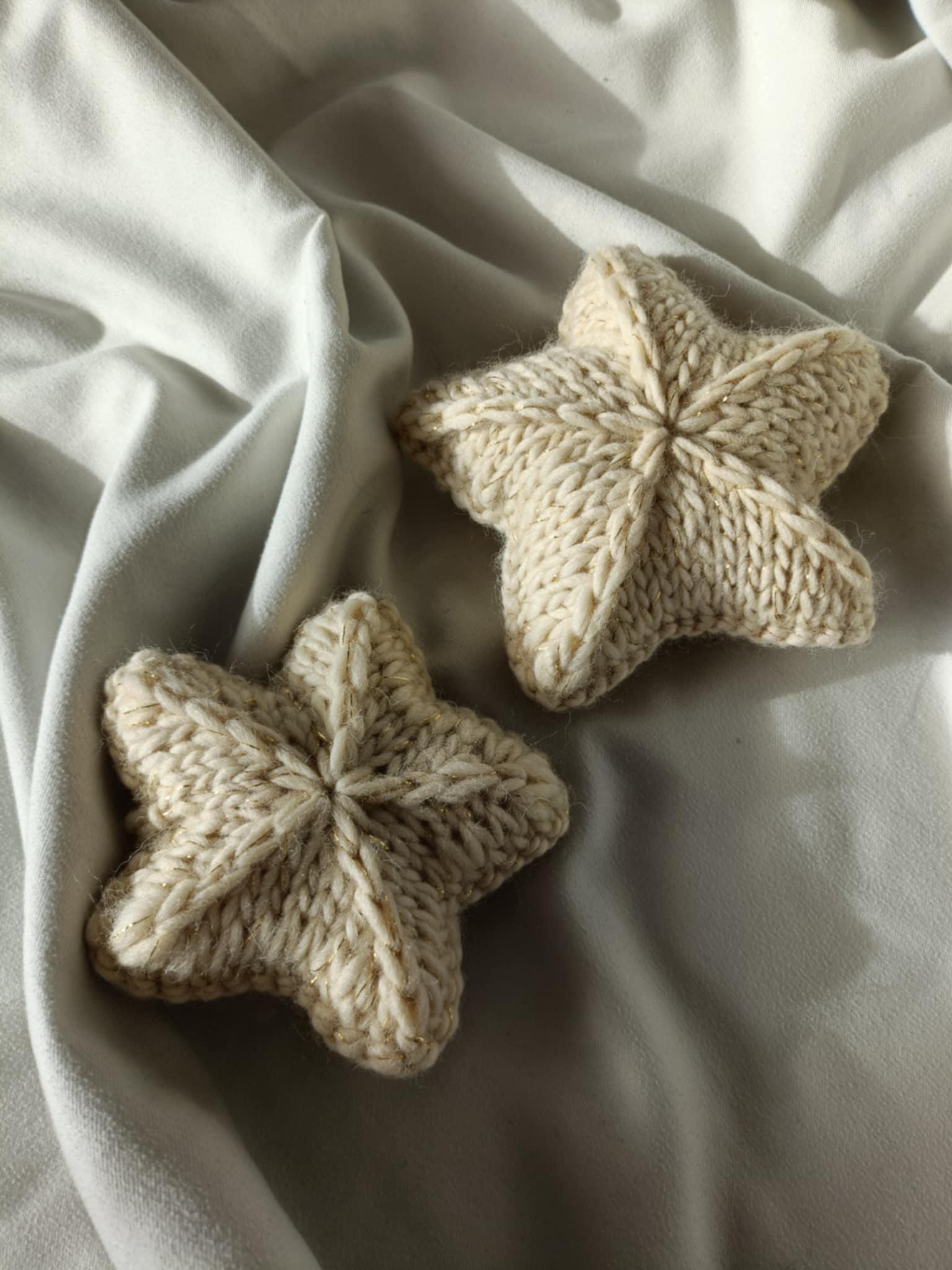 Knitting Pattern Christmas Star Ornament, Knit Star Decorations Pattern ...