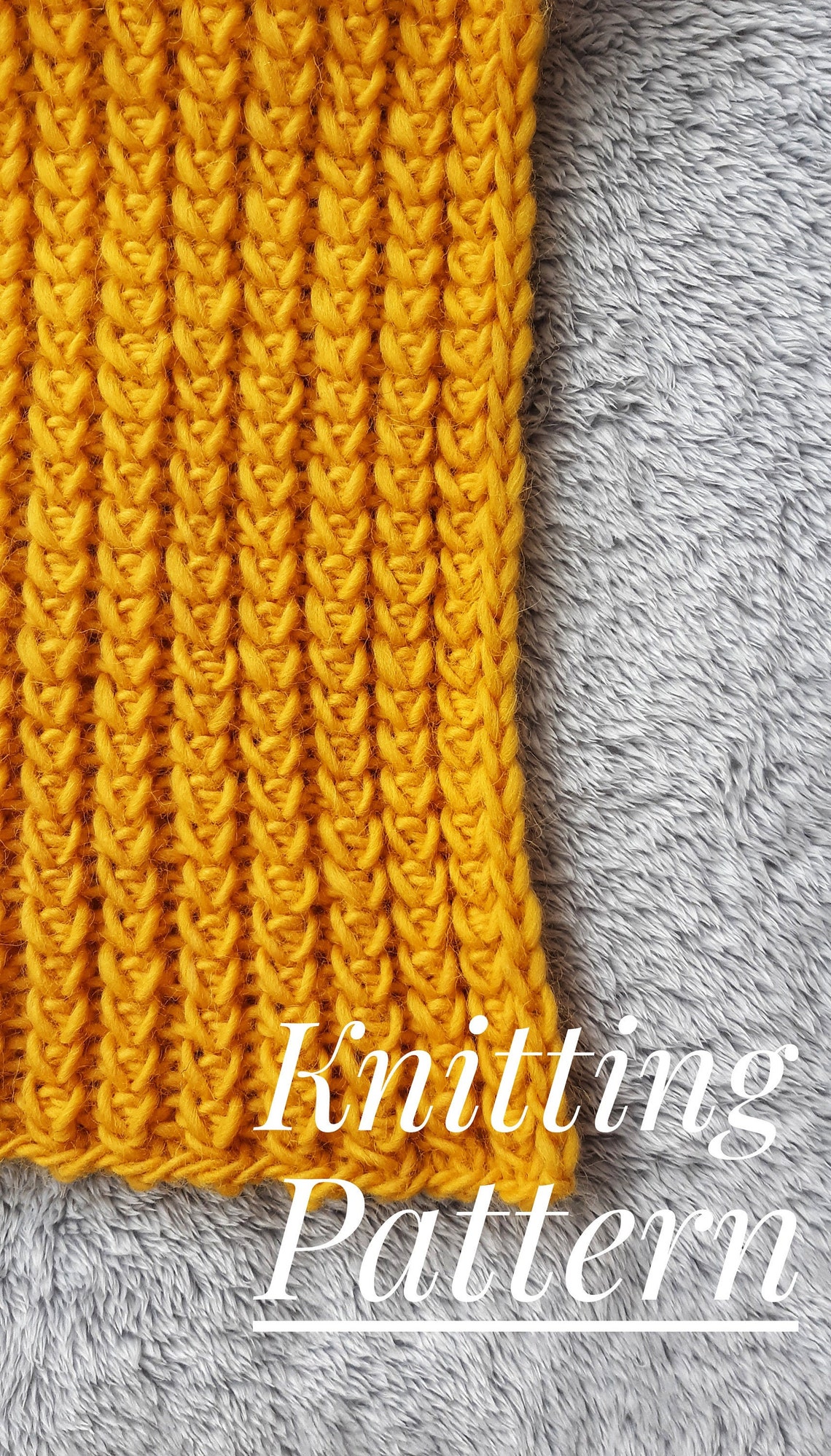 Knitting Pattern for Long Yellow Scarf, Instructions for Knit Long ...