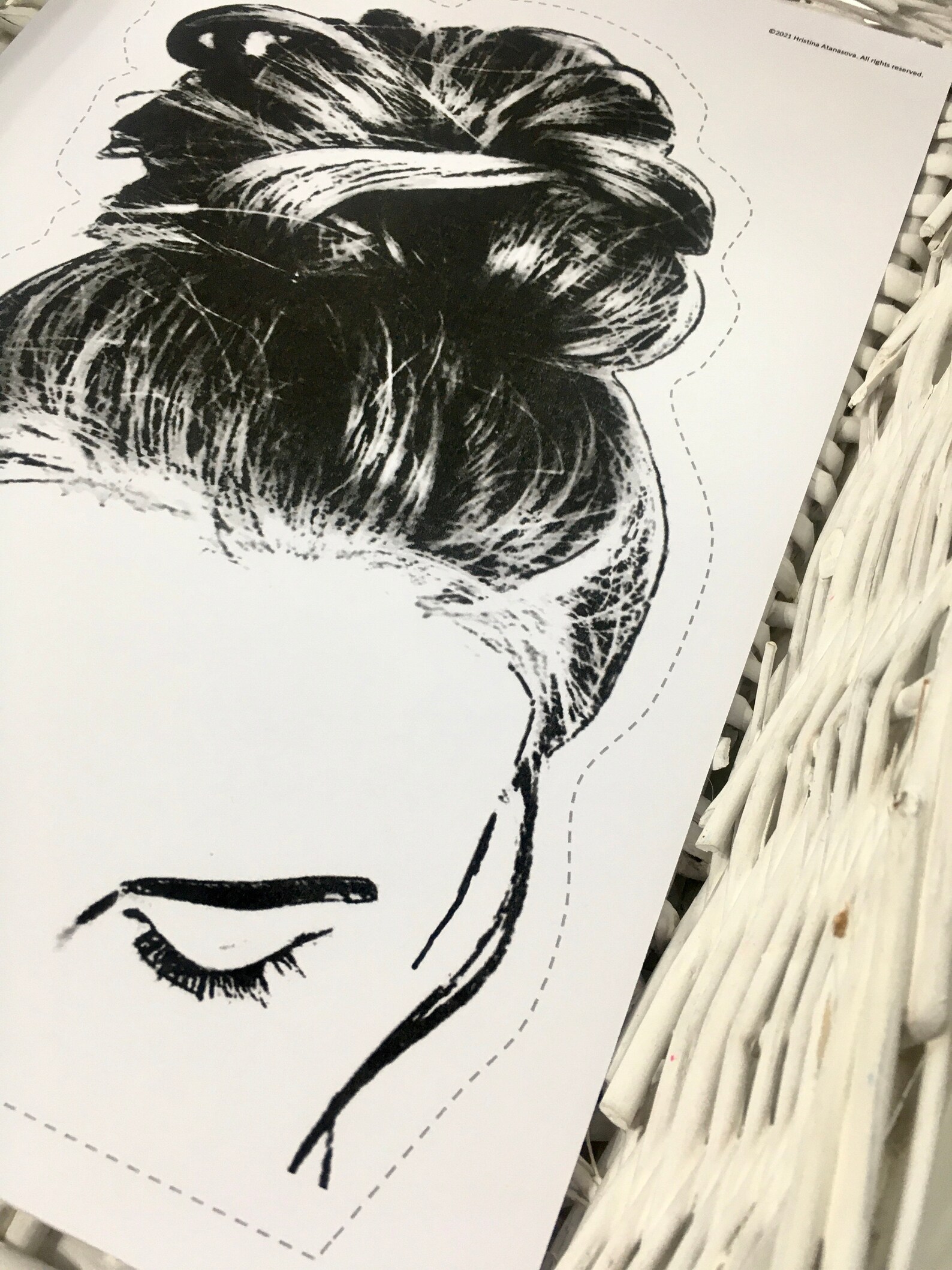 Printable Women With Messy Bun Display Card for Headbands, Ear Warmers ...