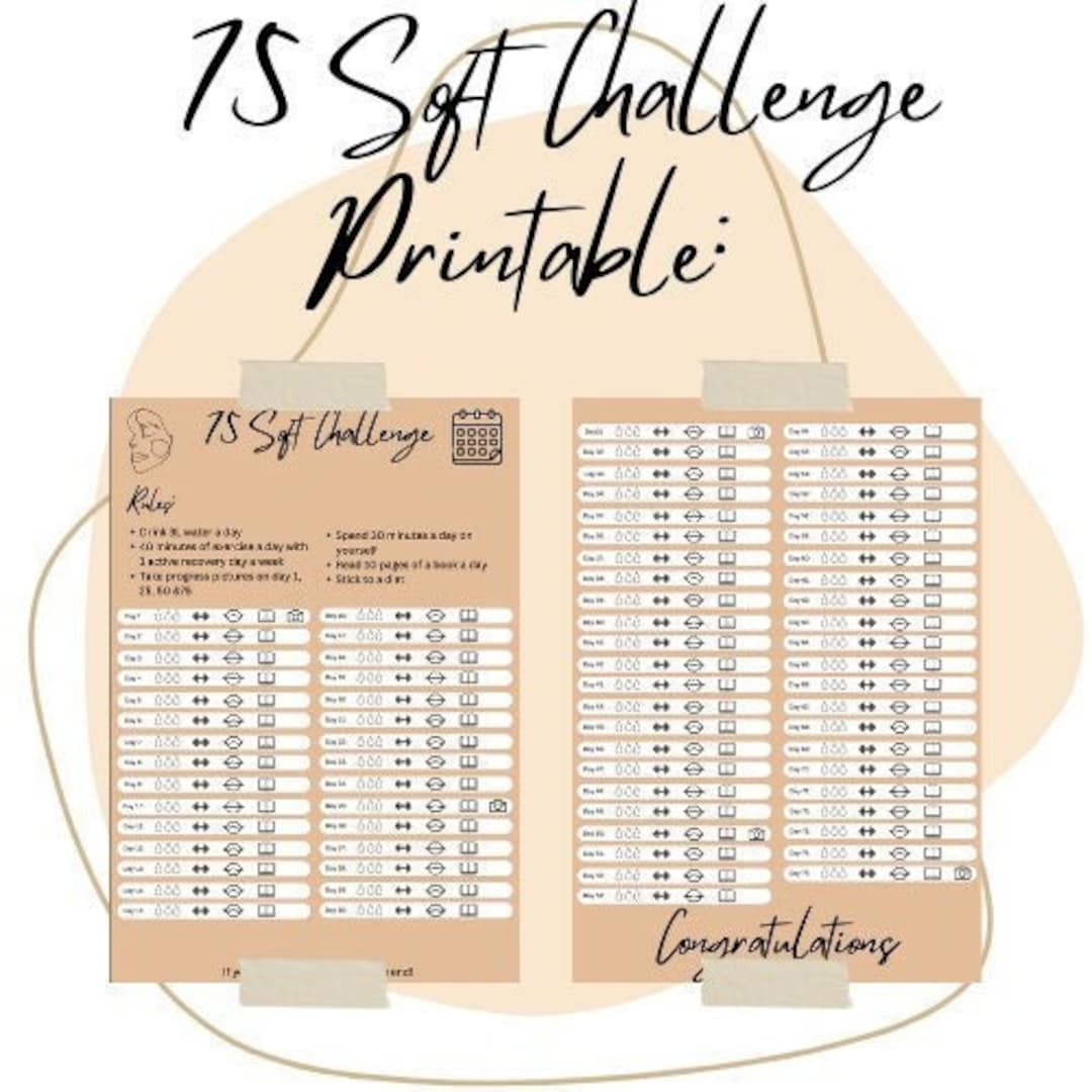 75 Soft Challenge Printable - Selfcare Edition - Etsy