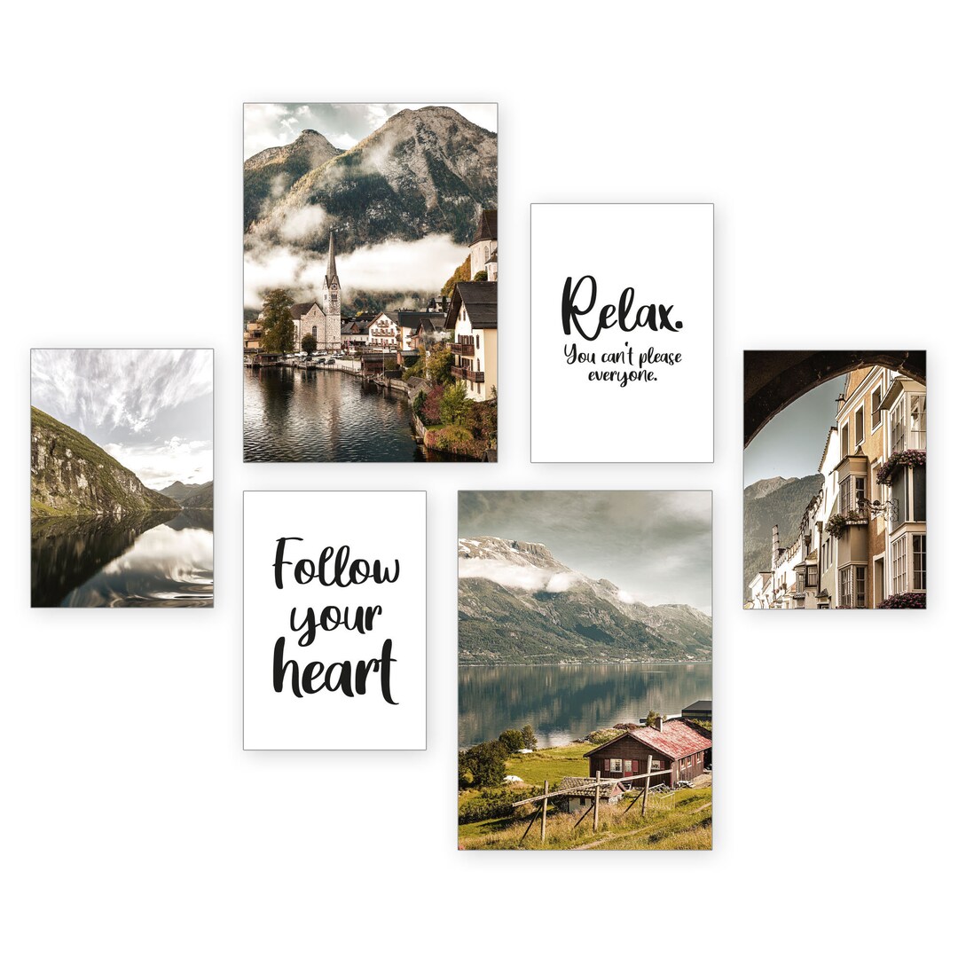 6-piece Poster Set With 2x DIN A3 & 4x DIN A4 Optional With Frame Idyll ...
