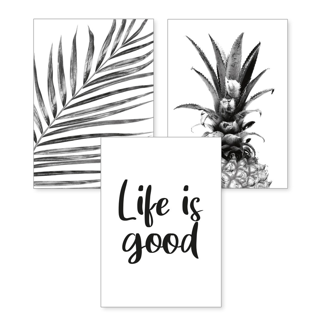 3-piece Poster Set in A4 or A3 Optional With Frame Life is Good - Etsy