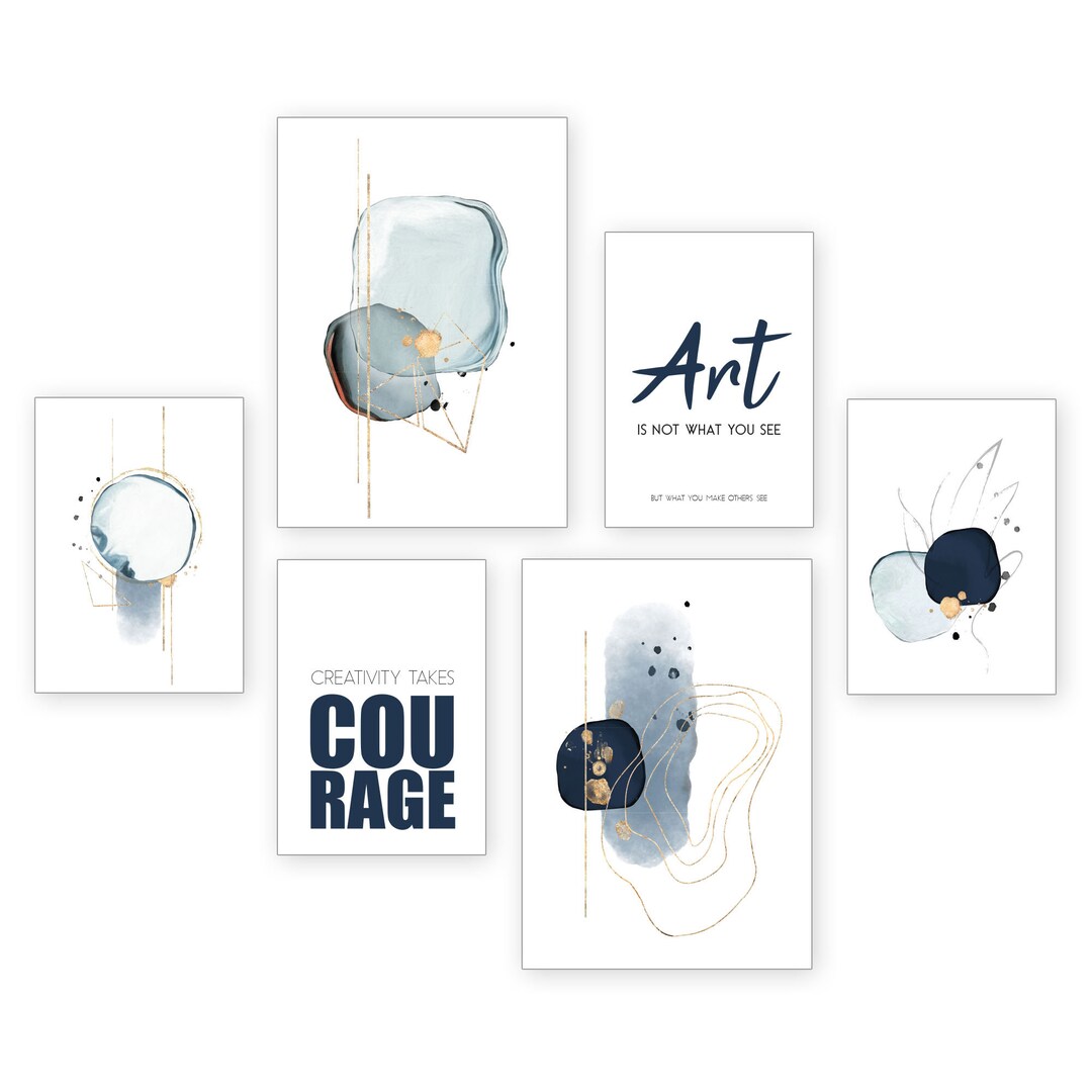 6-piece Poster Set With 2x DIN A3 & 4x DIN A4 Optional With Frame Art ...
