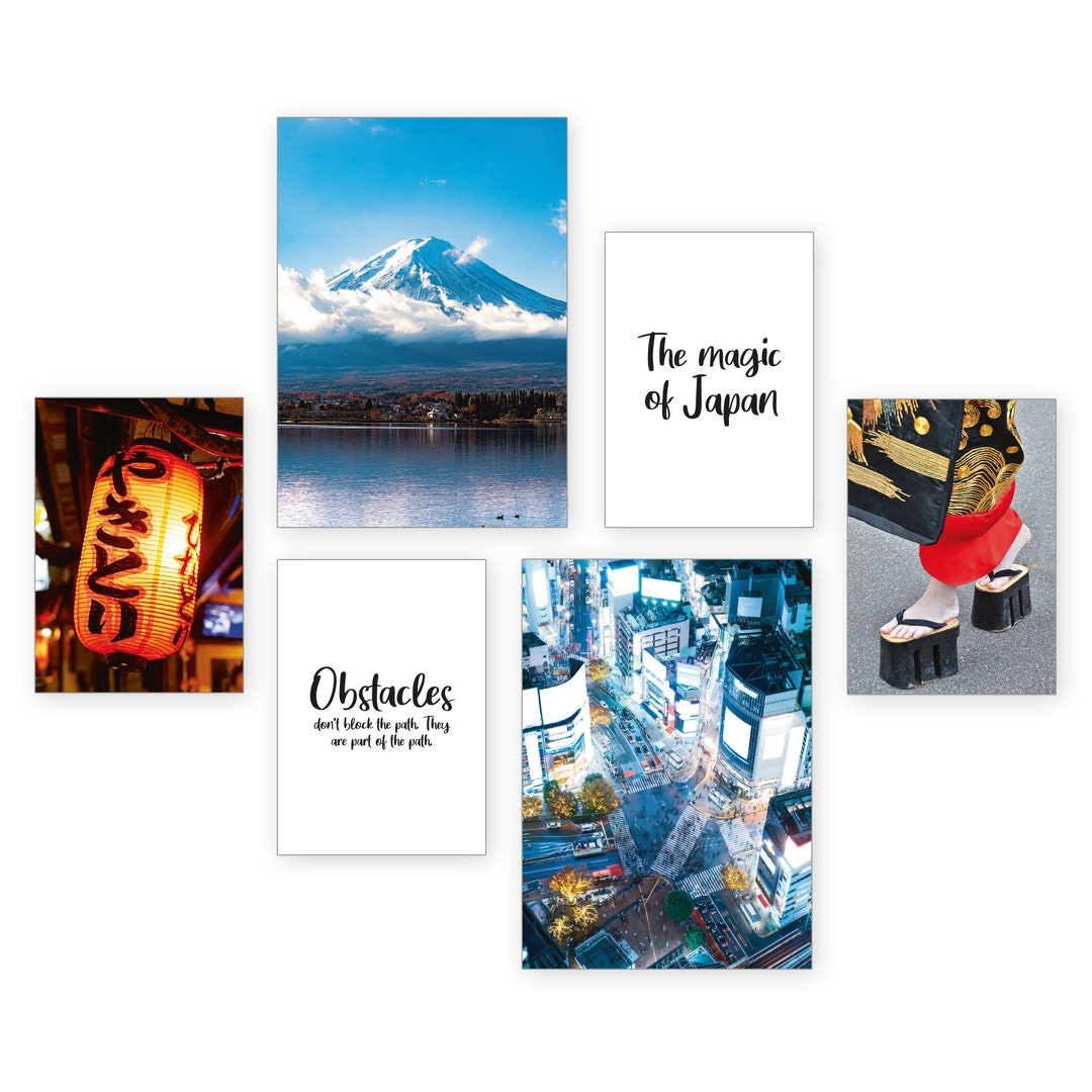 6-piece Poster Set With 2x DIN A3 & 4x DIN A4 Optional With Frame Japan ...
