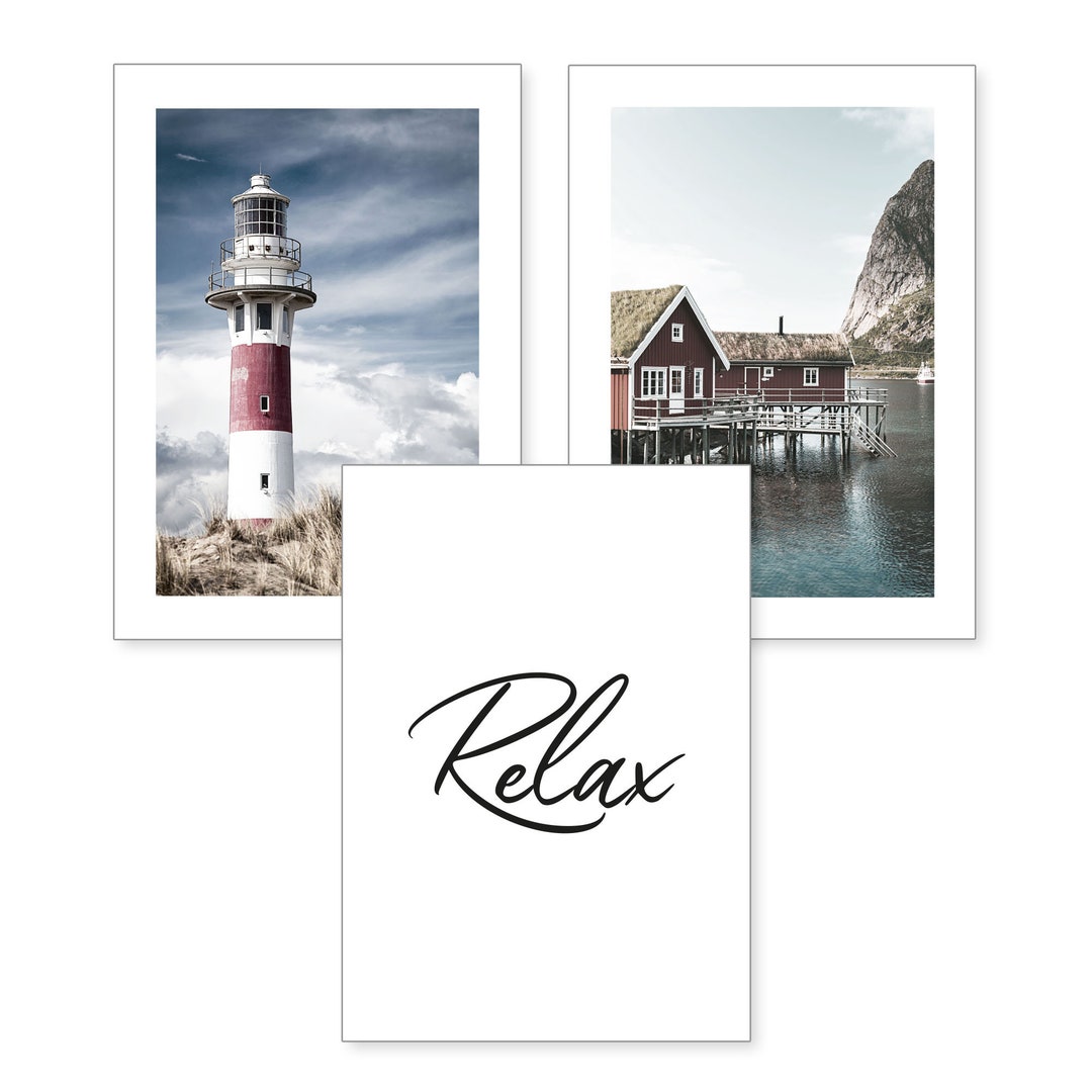 3-piece Poster Set in A4 or A3 Optional With Frame Relax - Etsy