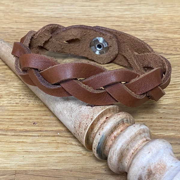 Braided Leather Bracelet - Etsy