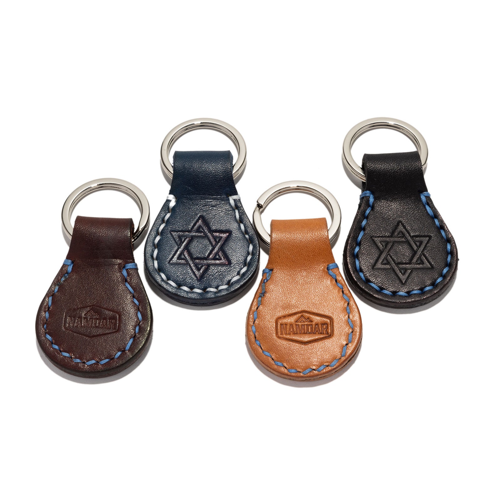 Handmade Star of David Leather Key Fob Keychain - Magen David - Veg Tan ...