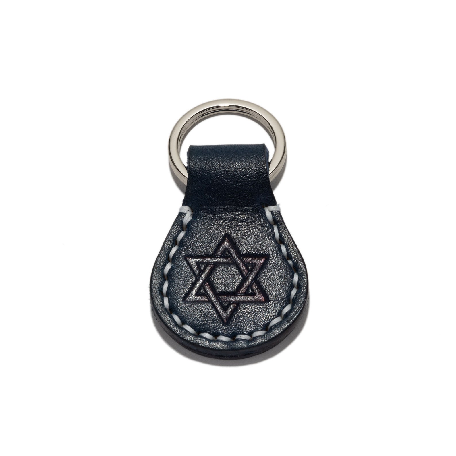Handmade Star of David Leather Key Fob Keychain - Magen David - Veg Tan ...