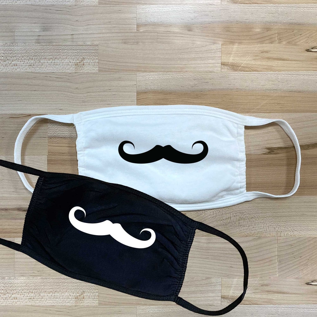 Handlebar Mustache Mask Moustache Mask Cute Mask Funny Mask Funny Gift ...