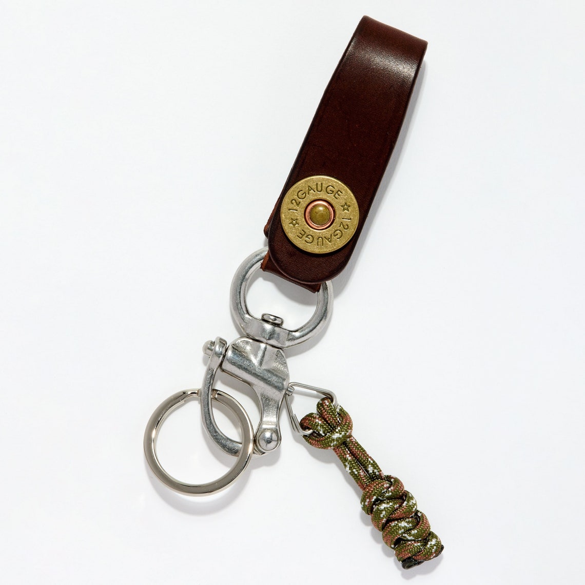 Personalized 12 Gauge Shotgun Shell Valet Key Hanger Genuine Leather ...