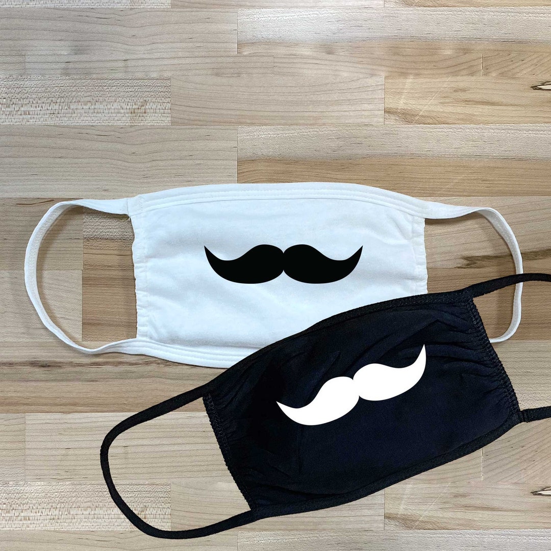 Petite Handlebar Mustache Mask - Moustache Mask - Cute Mask - Funny ...