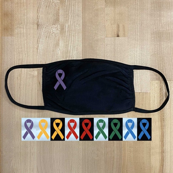 Awareness Ribbon Face Mask Red Purple Yellow Green | Etsy
