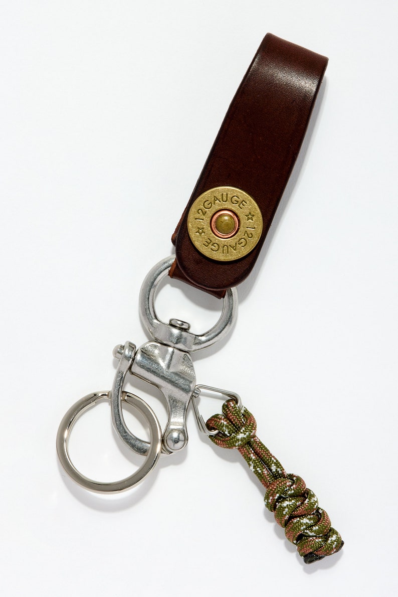 Personalized 12 Gauge Shotgun Shell Valet Key Hanger Genuine Leather ...