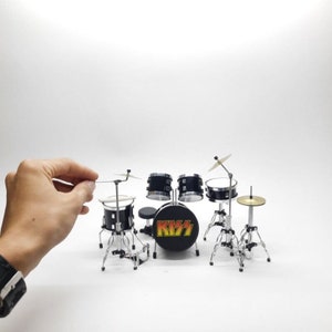 Miniature Drum Set Rock Band Black Scale 1/12 Instrument Musical Display Gifts - Etsy