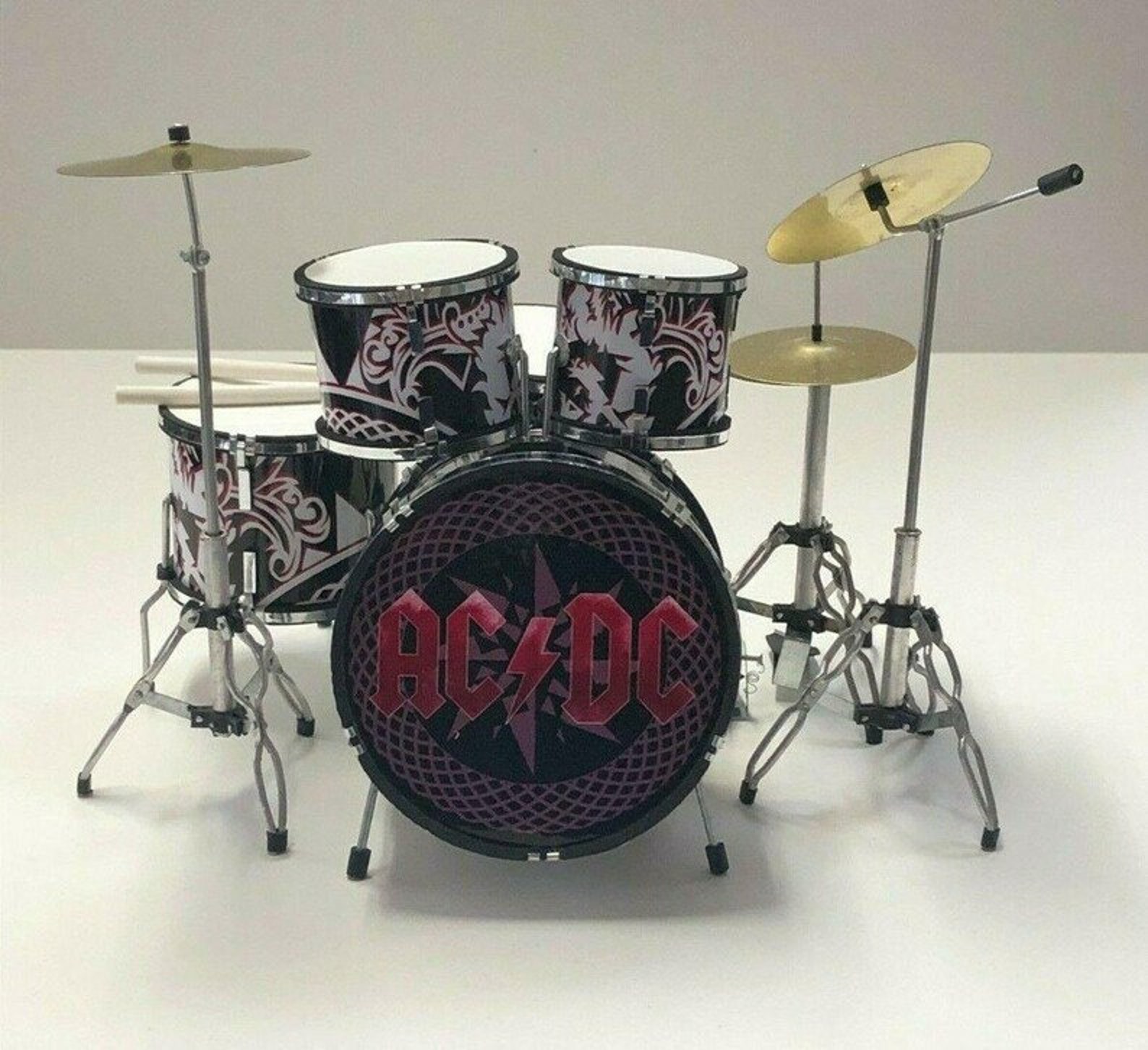 Miniature Drum Set Rock Band Signature Musical Instruments Display ...