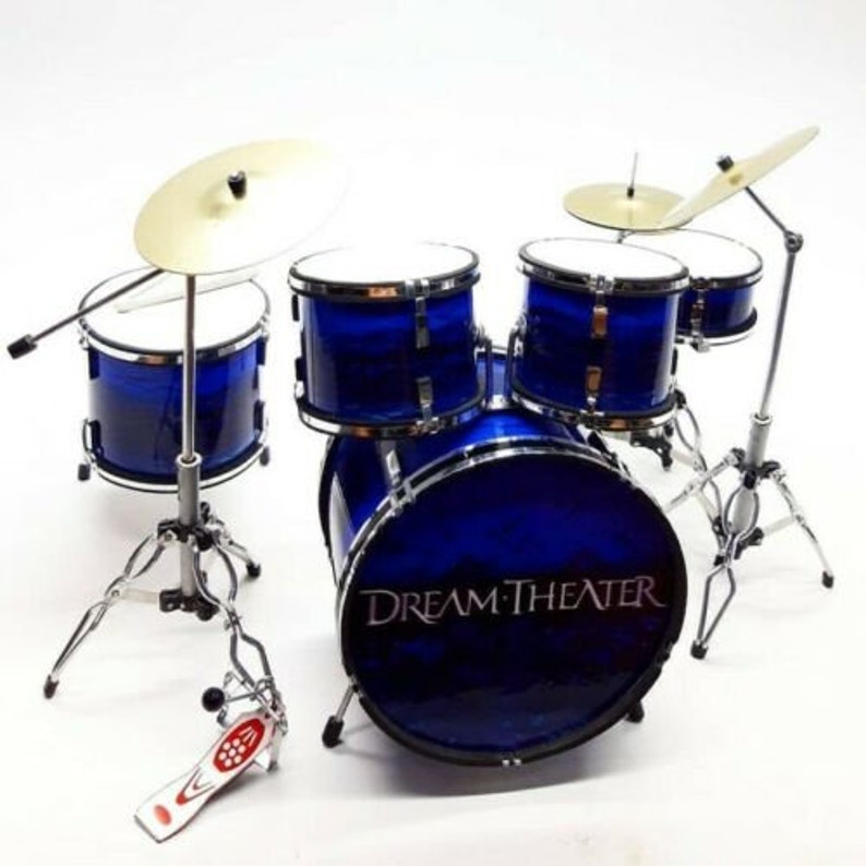 Miniature Drum Set Blue Musical Instruments Display Signature - Etsy