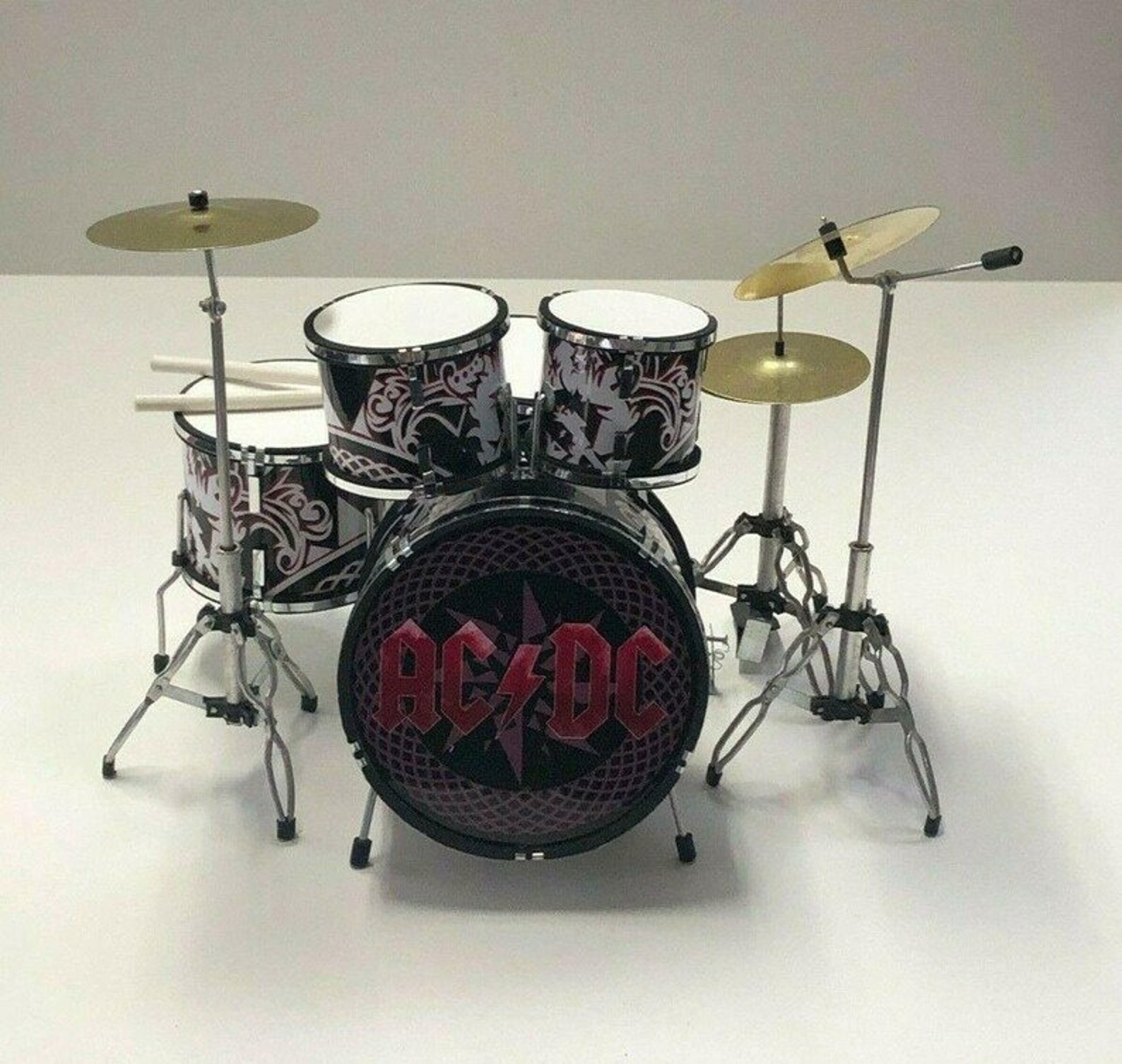 Miniature Drum Set Rock Band Signature Musical Instruments Display ...