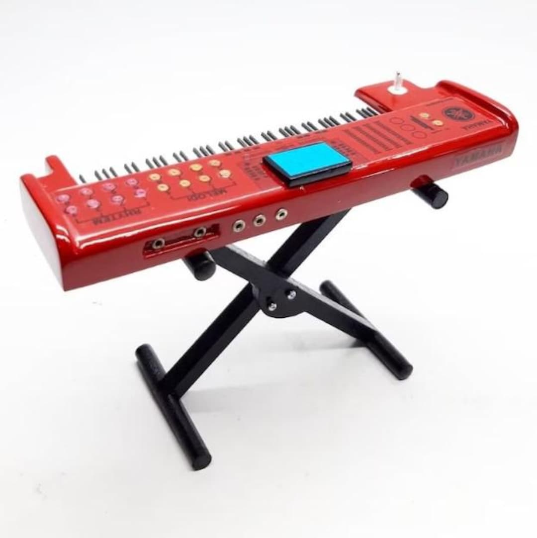 Miniature Mini Keyboard Red Musical Instrument Signature Display and ...