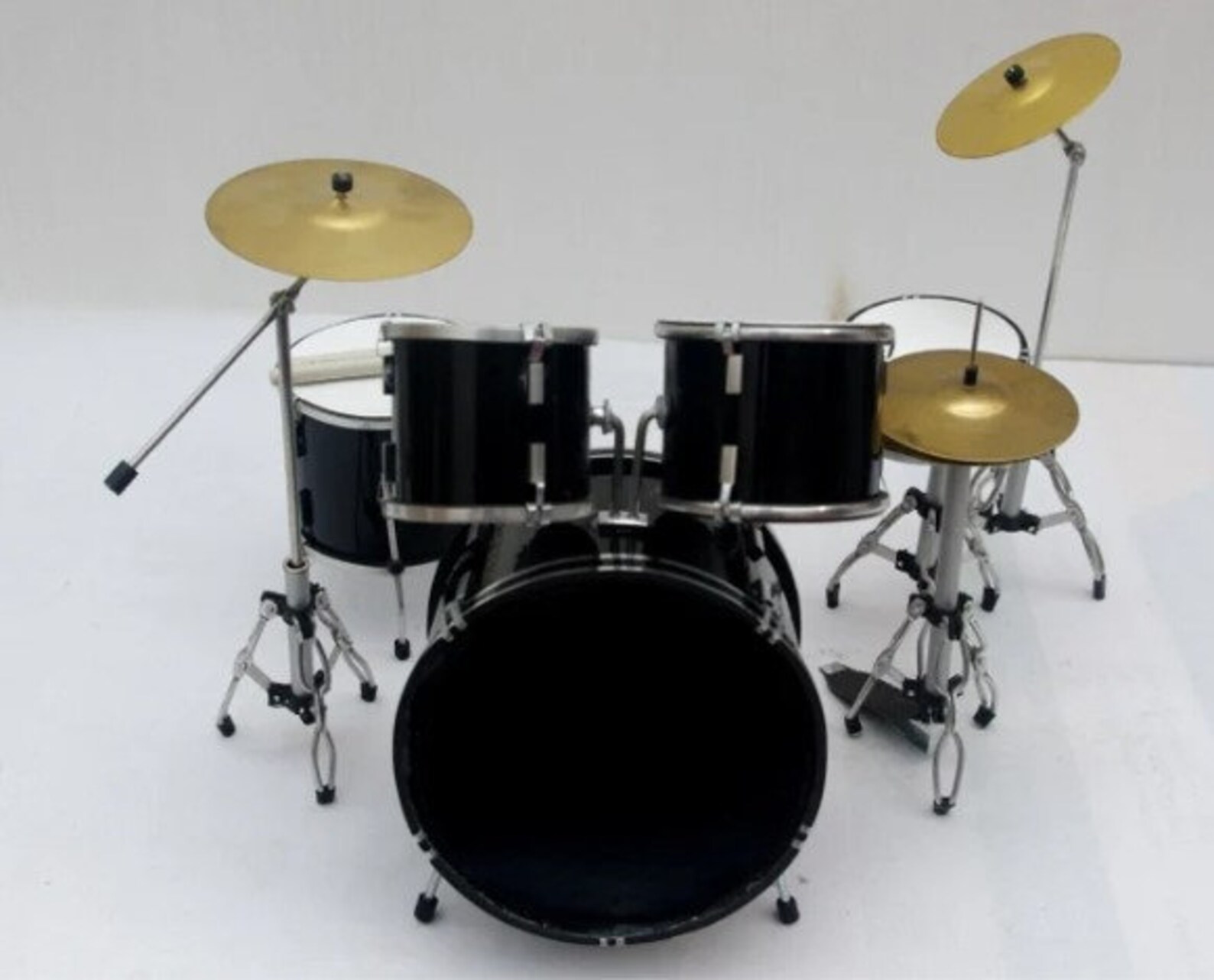 Miniature Drum Set Kit Full Blackfor Display Musical Decorative and ...