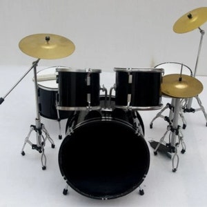 Miniature Drum Set Kit Full Blackfor Display Musical Decorative and ...