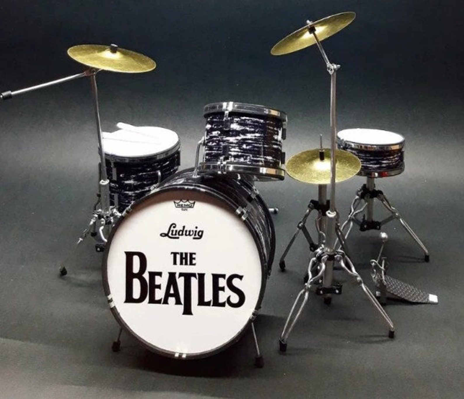 Miniature Drum Set Ringo Set Scale 1:12 Instrument Musical Display Gift ...
