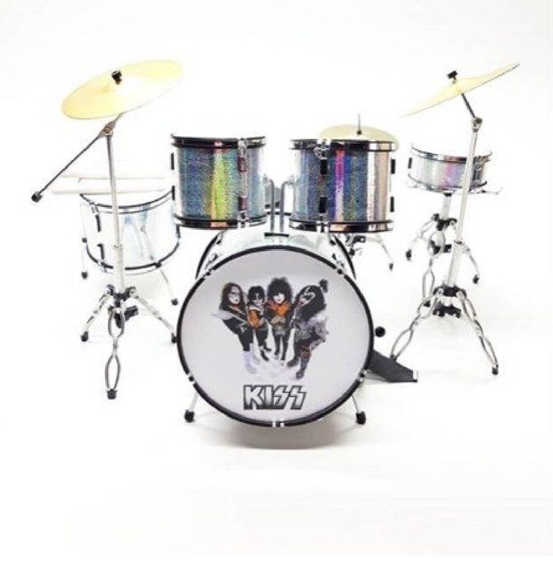 Miniature Drum Set Silver Musical Instrument Display Signature - Etsy