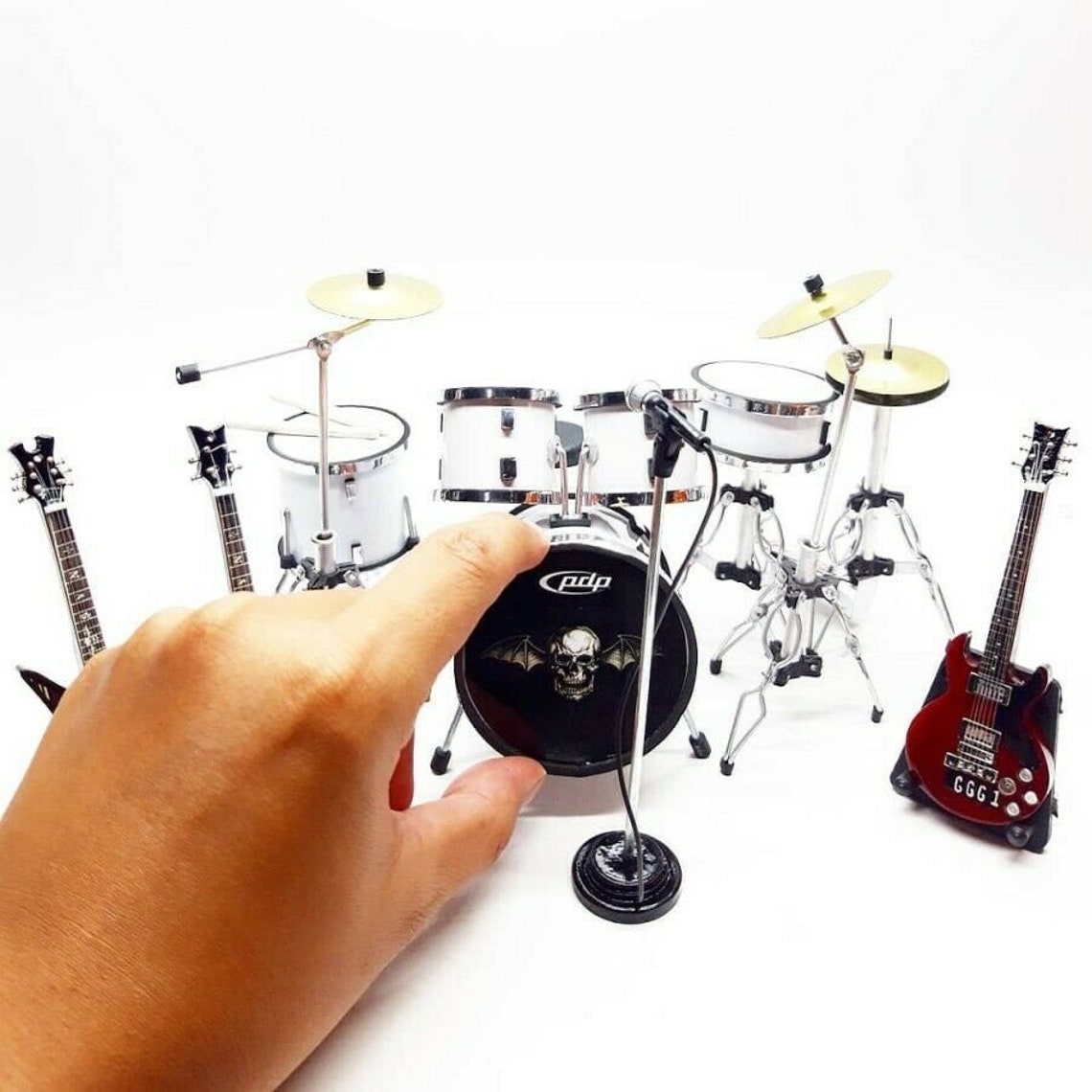 Miniature Drum and Guitars Mic Set Band Rock Star Signature - Etsy