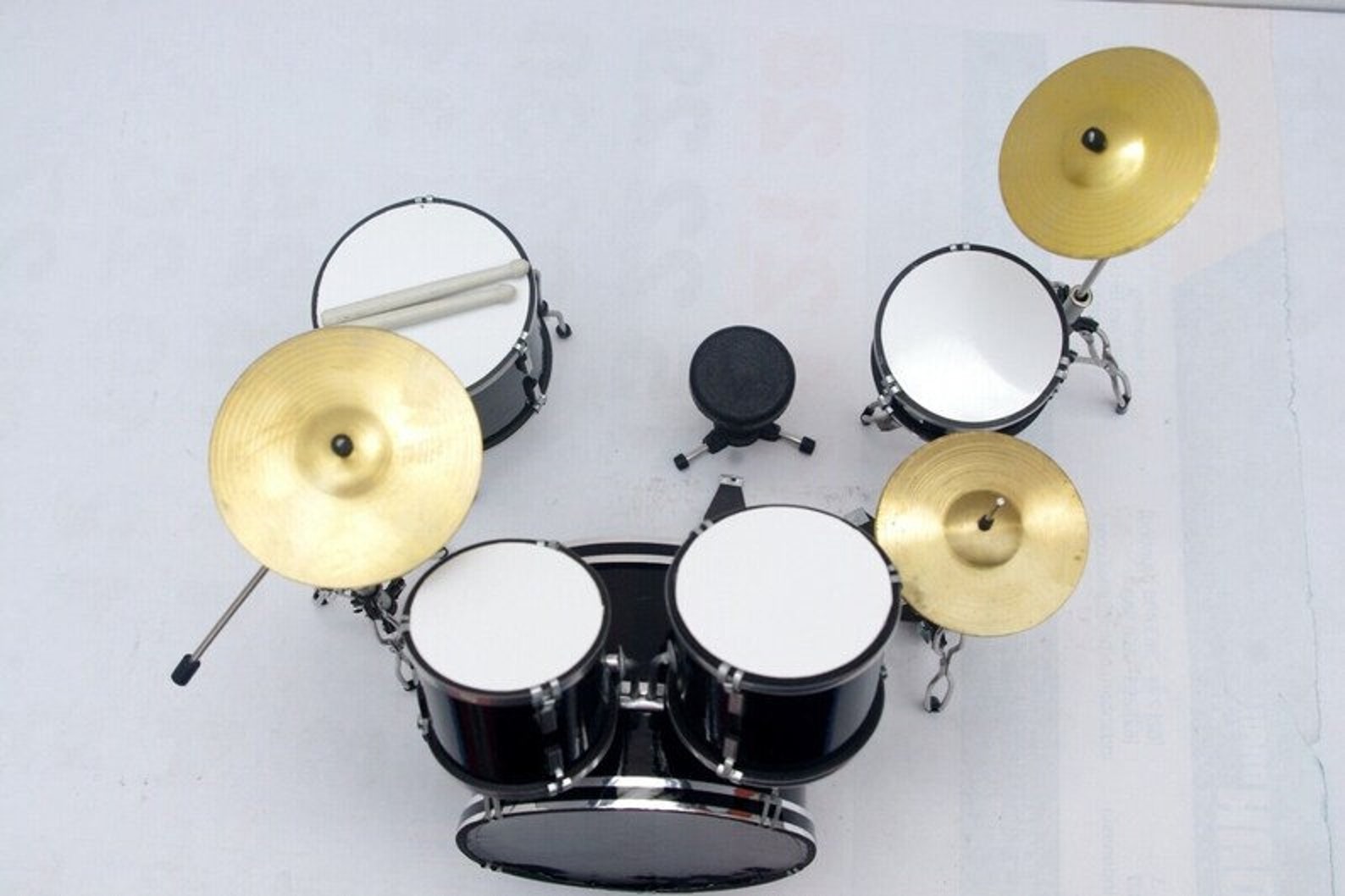 Miniature Drum Set Kit Full Blackfor Display Musical Decorative and ...