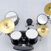 Miniature Drum Set Kit Full Blackfor Display Musical Decorative and ...