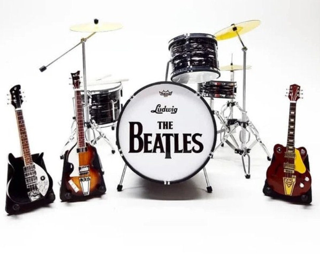 Miniature Set Drum Ringo Beatles 3 Guitar Display Music - Etsy Ireland