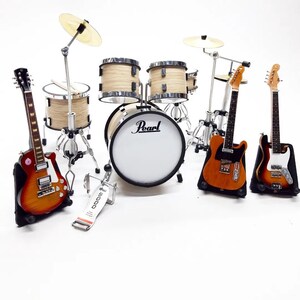 Miniature Drum Pearl Natural Plus Guitar Scale 1/12 Exclusive Musical ...