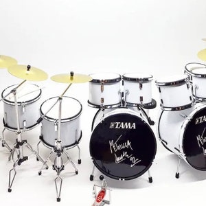 Miniature Drum Kit Mini Double Bass White Musical Instrument Display ...