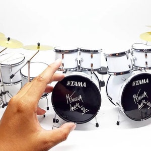 Miniature Drum Kit Mini Double Bass White Musical Instrument Display ...