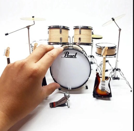 Miniature Drum Set Pearl Natural Plus 3 Guitar Exclusive - Etsy