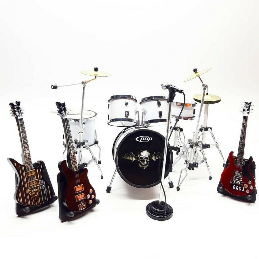 Miniature Drum and Guitars Mic Set Band Rock Star Signature - Etsy