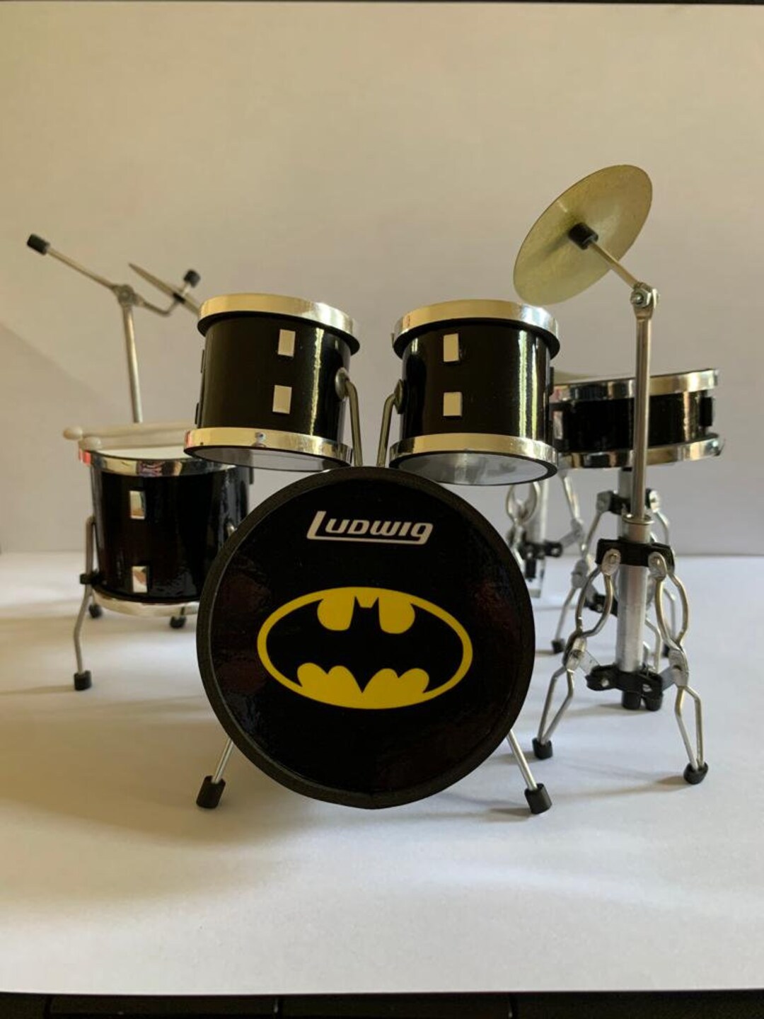Miniature Drum Set Black Scale 1/12 Musical Instrument Display ...