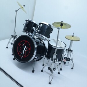 Miniature Drum Set Full Black Scale 1/12 Exclusive Musical Instrument ...