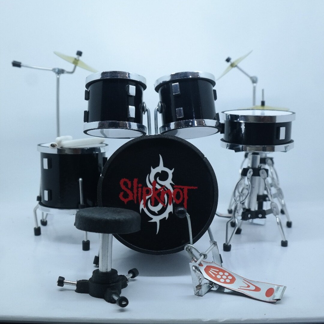 Miniture Drum Kit Full Black Musical Instrument for Display Gift Scale ...